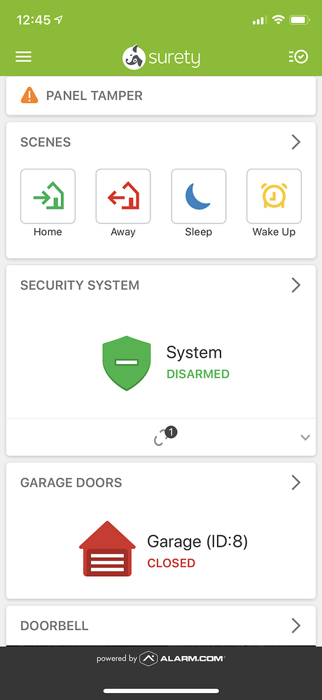 How to clear Panel Tamper message on alarm.com app? - Support - Surety ...